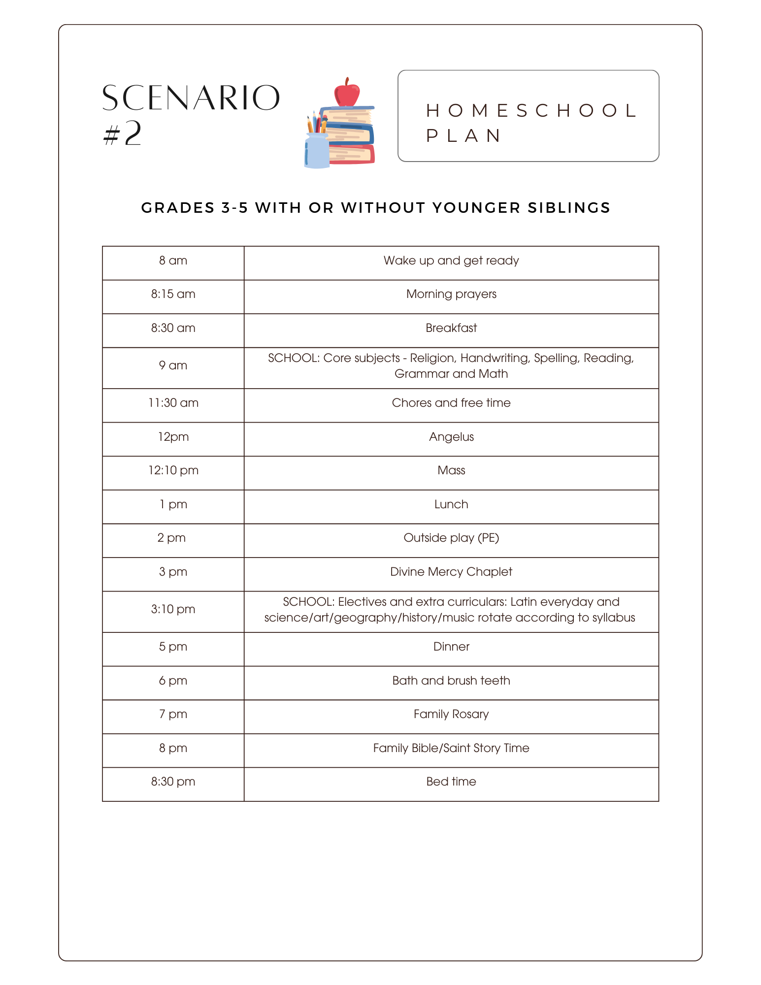 A Guide to Creating a Daily Homeschool Schedule - Ora et Schola